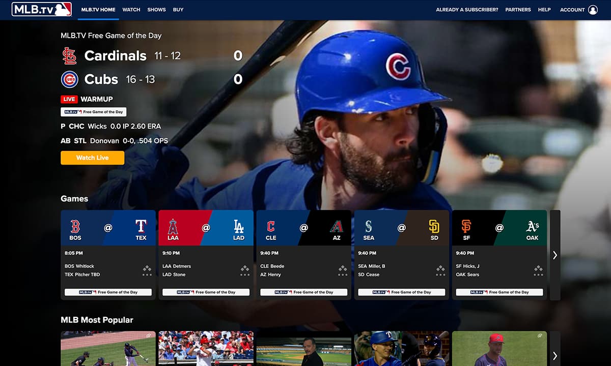 MLB.TV Review 2025: Cost, Plans, and More